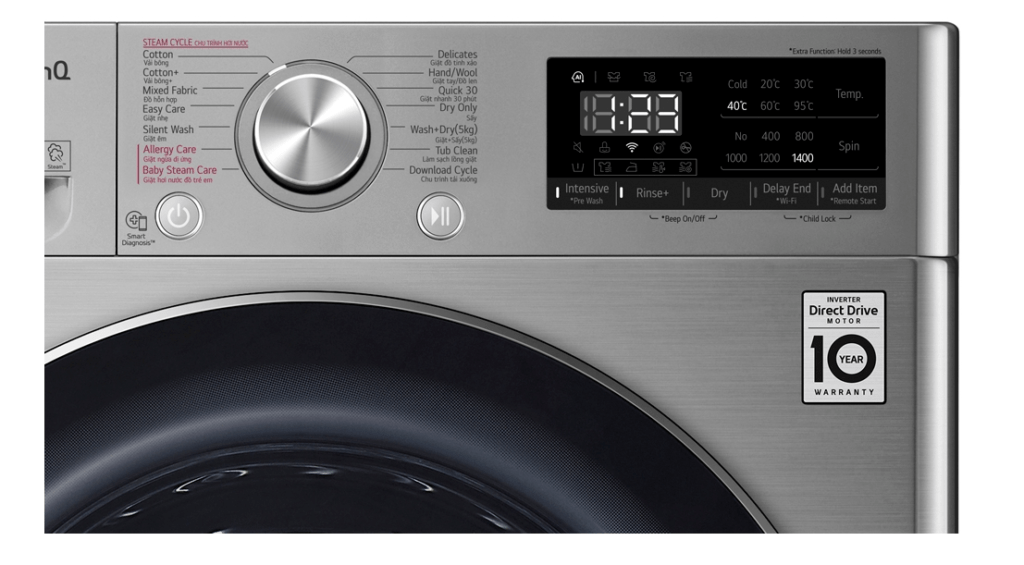 Máy giặt sấy LG FV1409G4V | 9kg cửa ngang inverter